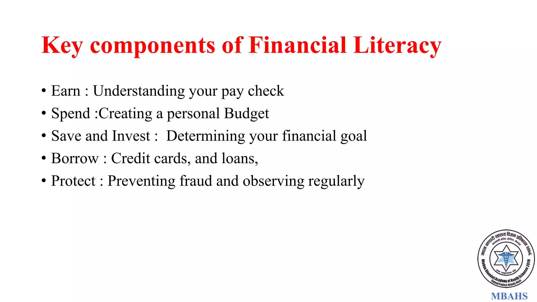 Financial literacy | PPTX