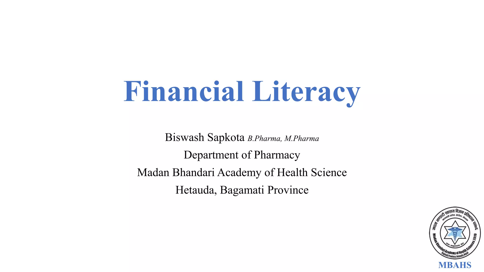 Financial literacy | PPT