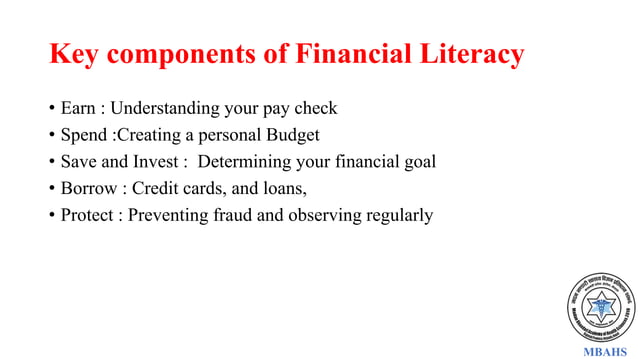 Financial literacy | PPTX | Consumer Banking | Personal Finance