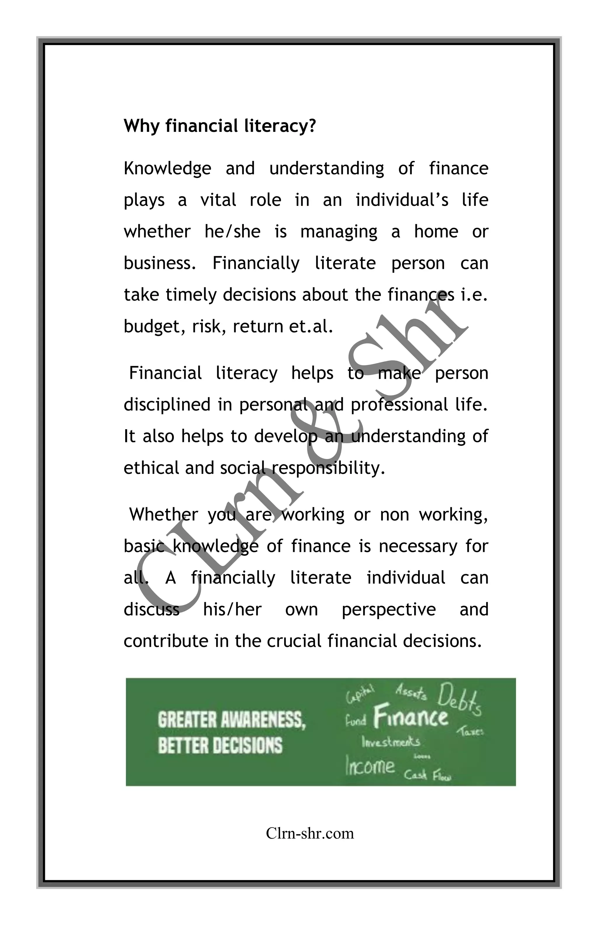 Financial literacy module 1 | PDF