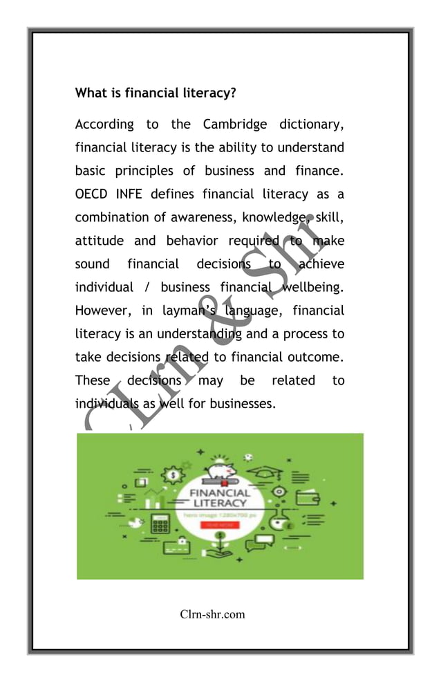 Financial literacy module 1 | PDF