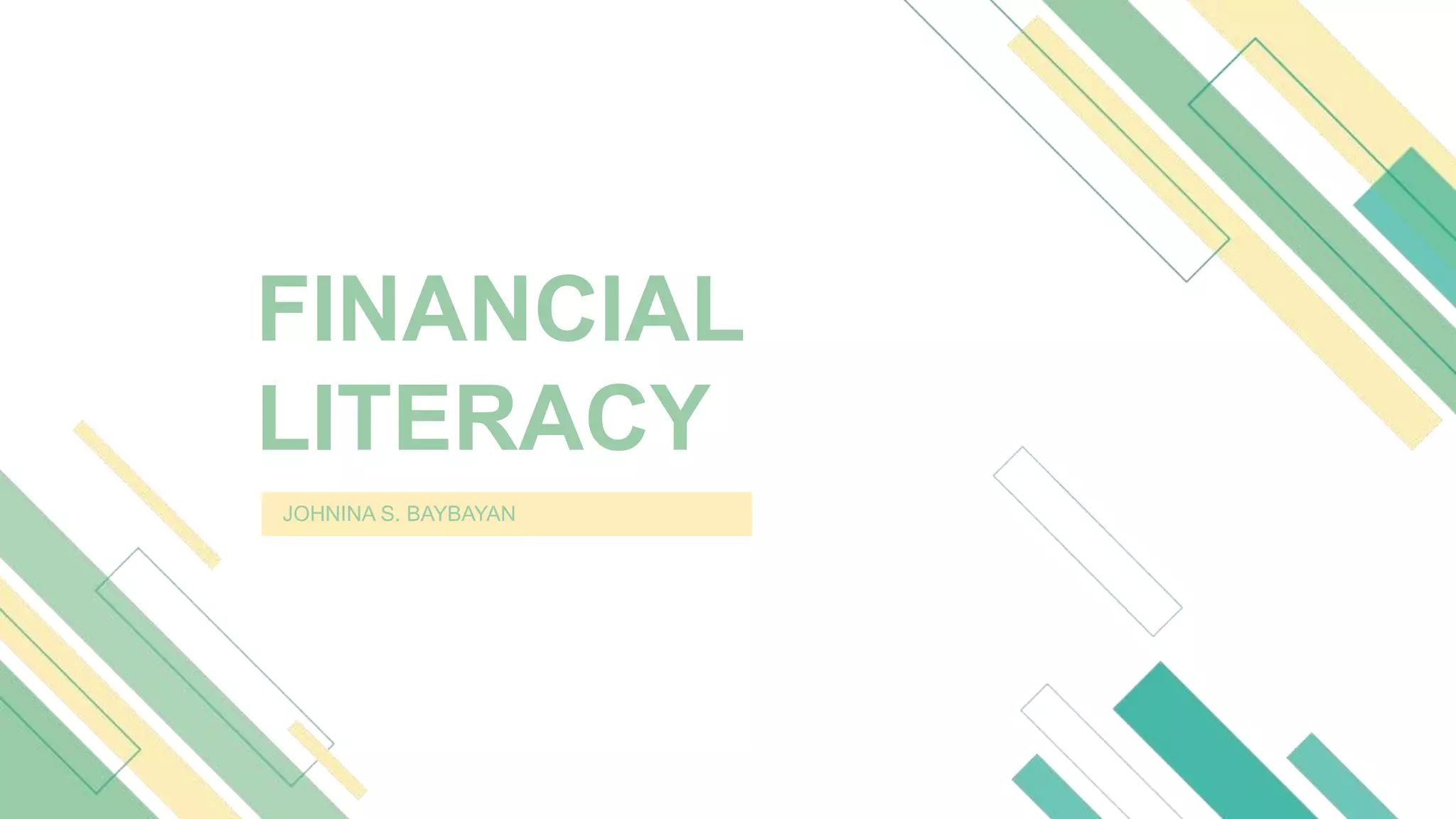 Financial Literacy | PPTX