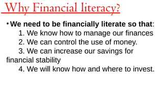 Financial Literacy final.pptx Important Concepts | PPTX