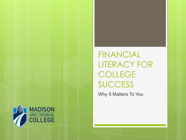 Financial Literacy for College Success | PPTX