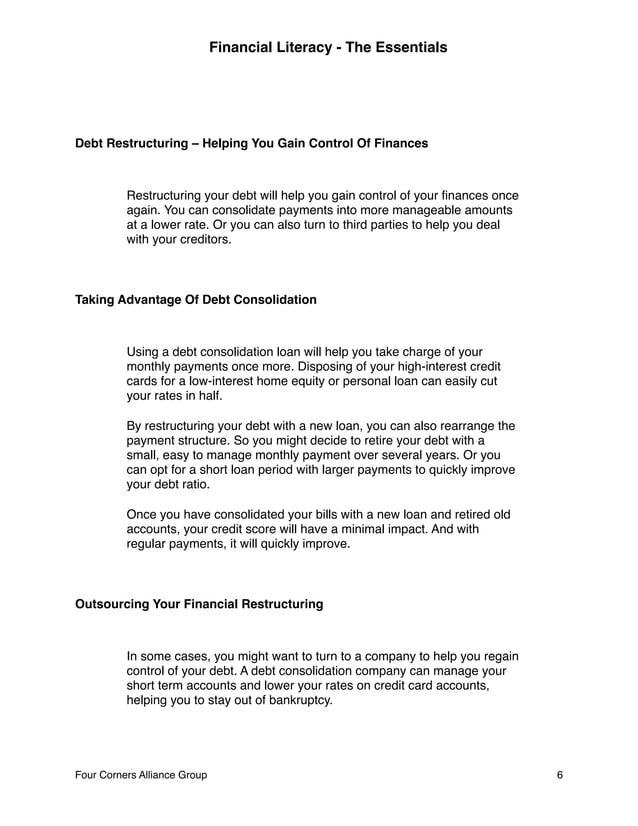 Financial literacy the essentials | PDF