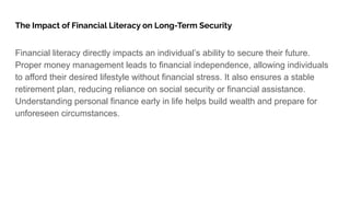 Financial Literacy - The Key to Smart Money Management | PDF