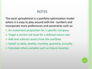 Simple basics in Portfolio Optimization | PPT