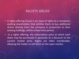 venture capital and rights issue | PPTX