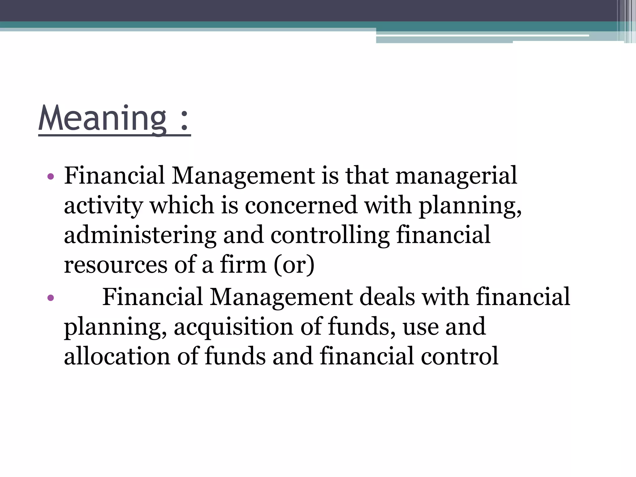 Financial management | PPT