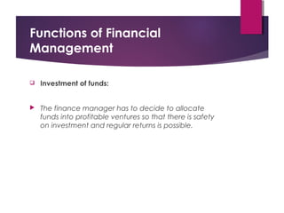 Financial management scope, elements, functions and importance | PPT