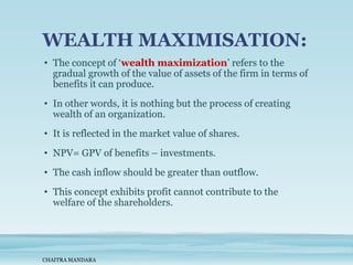 Financial Management - Chapter 1 ( B.COM BU IV semester ) | PPT
