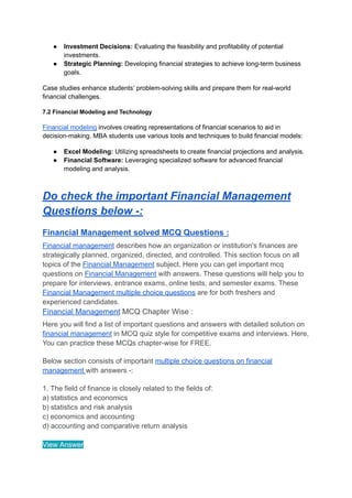 Financial Management Questions and Answers | PDF
