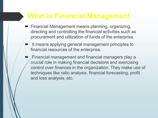 Financial management basics | PPTX
