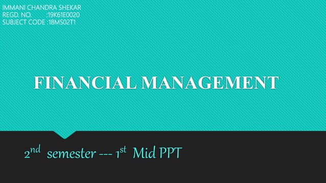 Financial management- Goals and Objectives of financial management-MBA-PPT | PPTX | Business ...