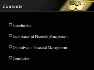 Financial management - its importance and objectives | PPT