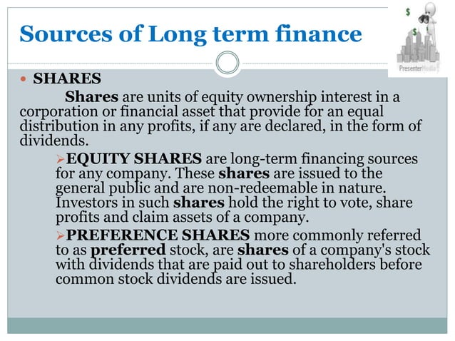 Long term sources of finance | PPT