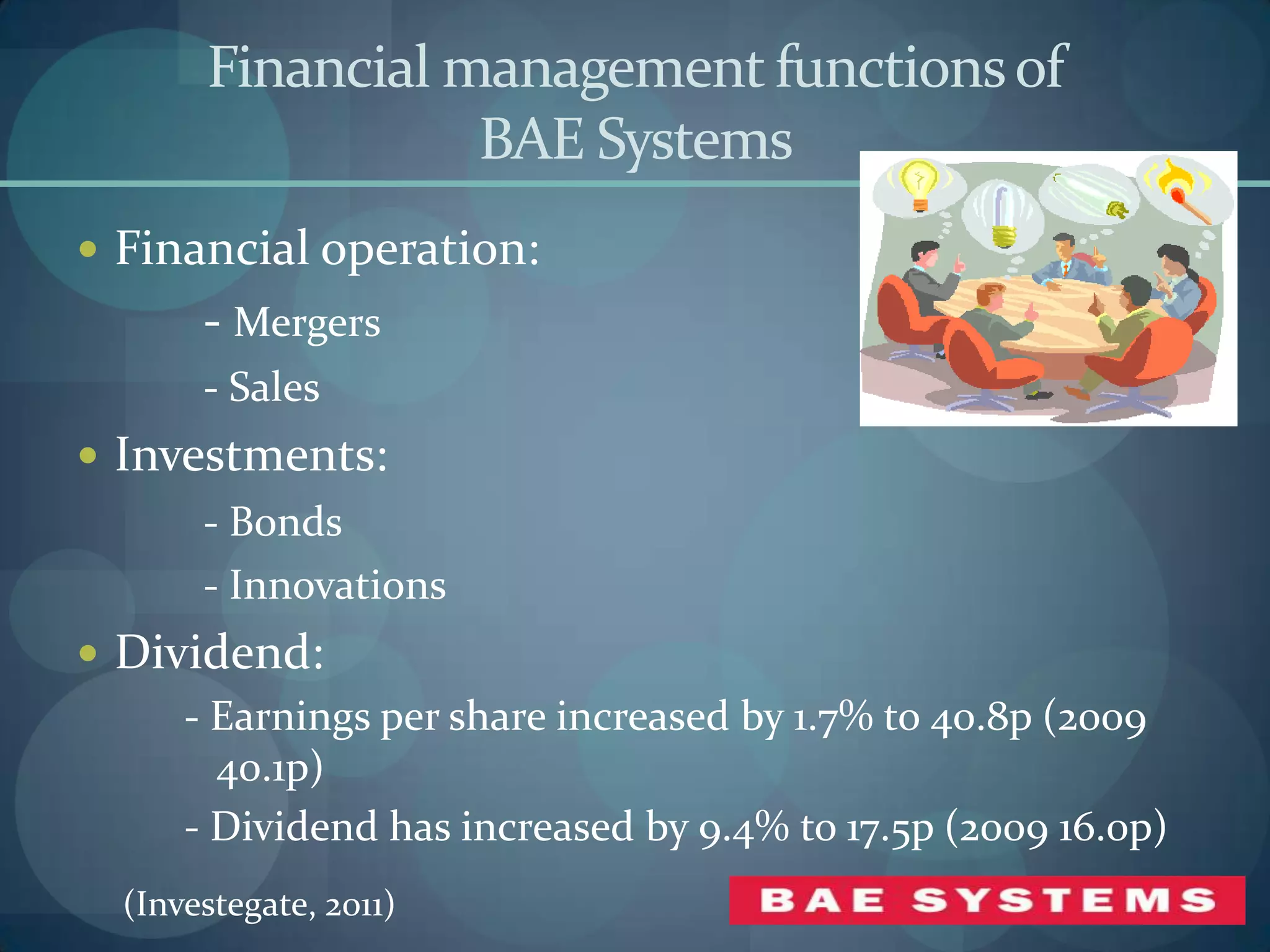 Financial management function bae system plc | PPTX