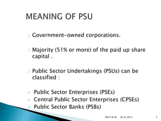 Financial management of psu’s &vc | PPTX | Venture Capital | Business ...
