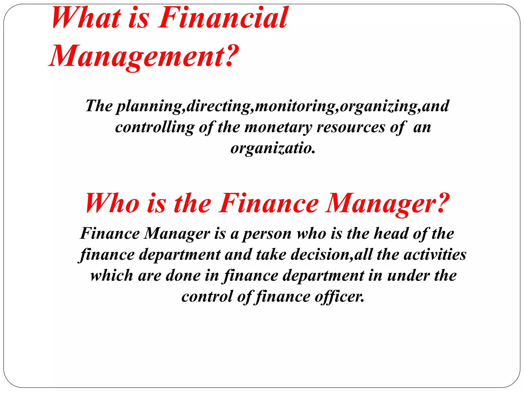 Financial management ppt | PPT