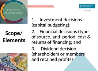 Financial Management in Business setting | PPT
