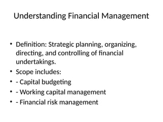 Financial Management: Roles, Objectives, and Functions | PPTX