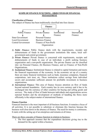 Financial Management unit 1 | PDF