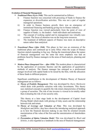 Financial Management unit 1 | PDF
