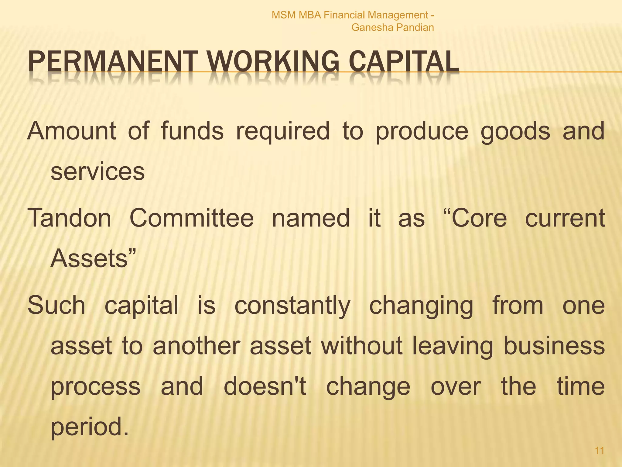 Financial management unit 4 working capital management | PPTX