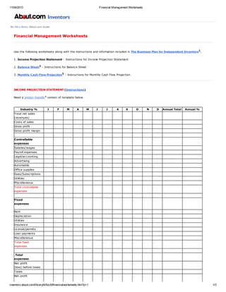 Financial management worksheets | PDF
