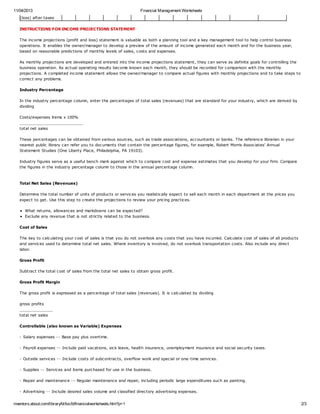 Financial management worksheets | PDF