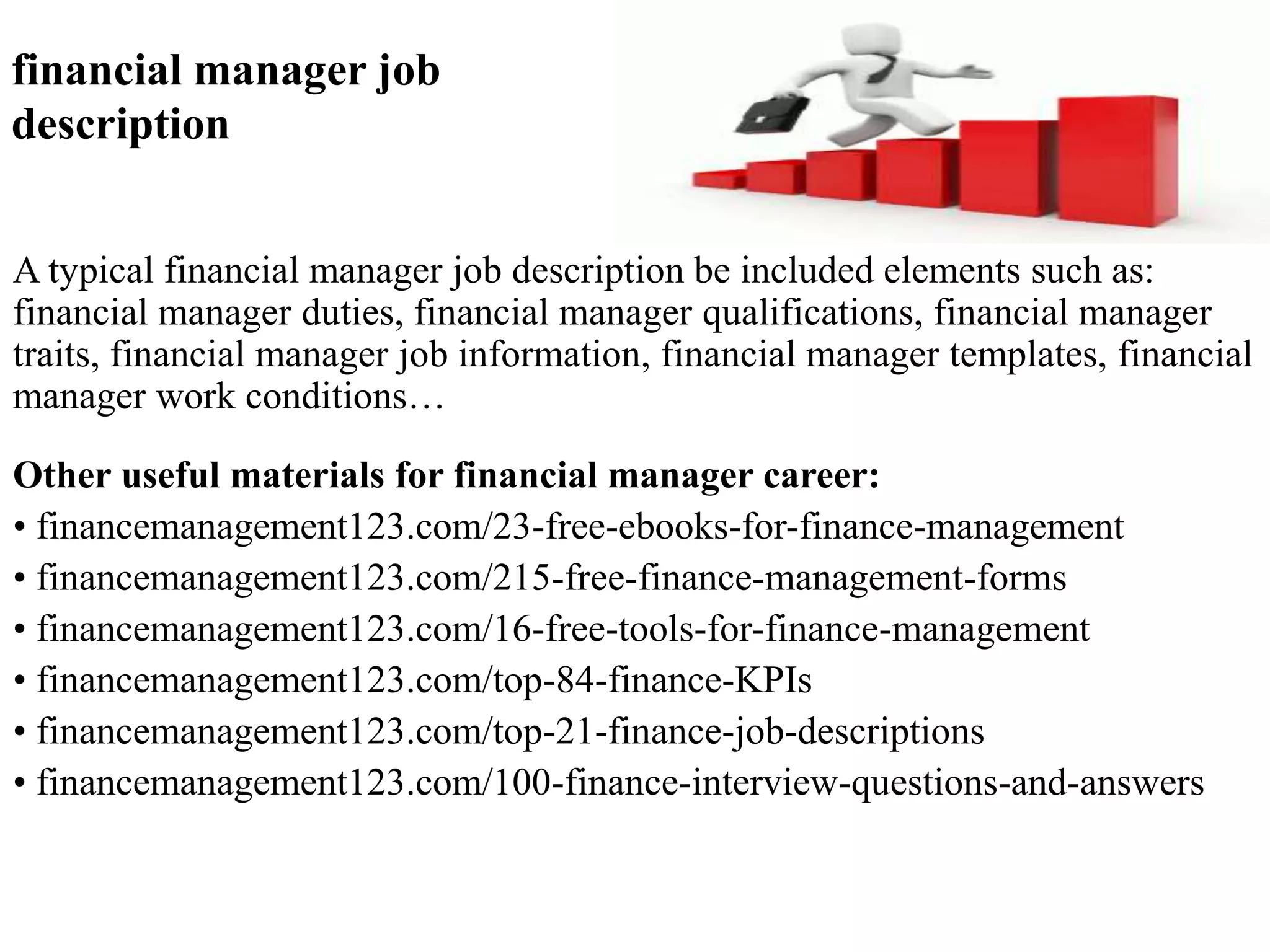 Financial manager job description | PPTX