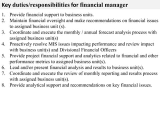 Financial manager job description | PPTX