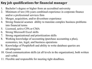 Financial manager job description | PPTX