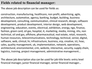 Financial manager job description | PPTX