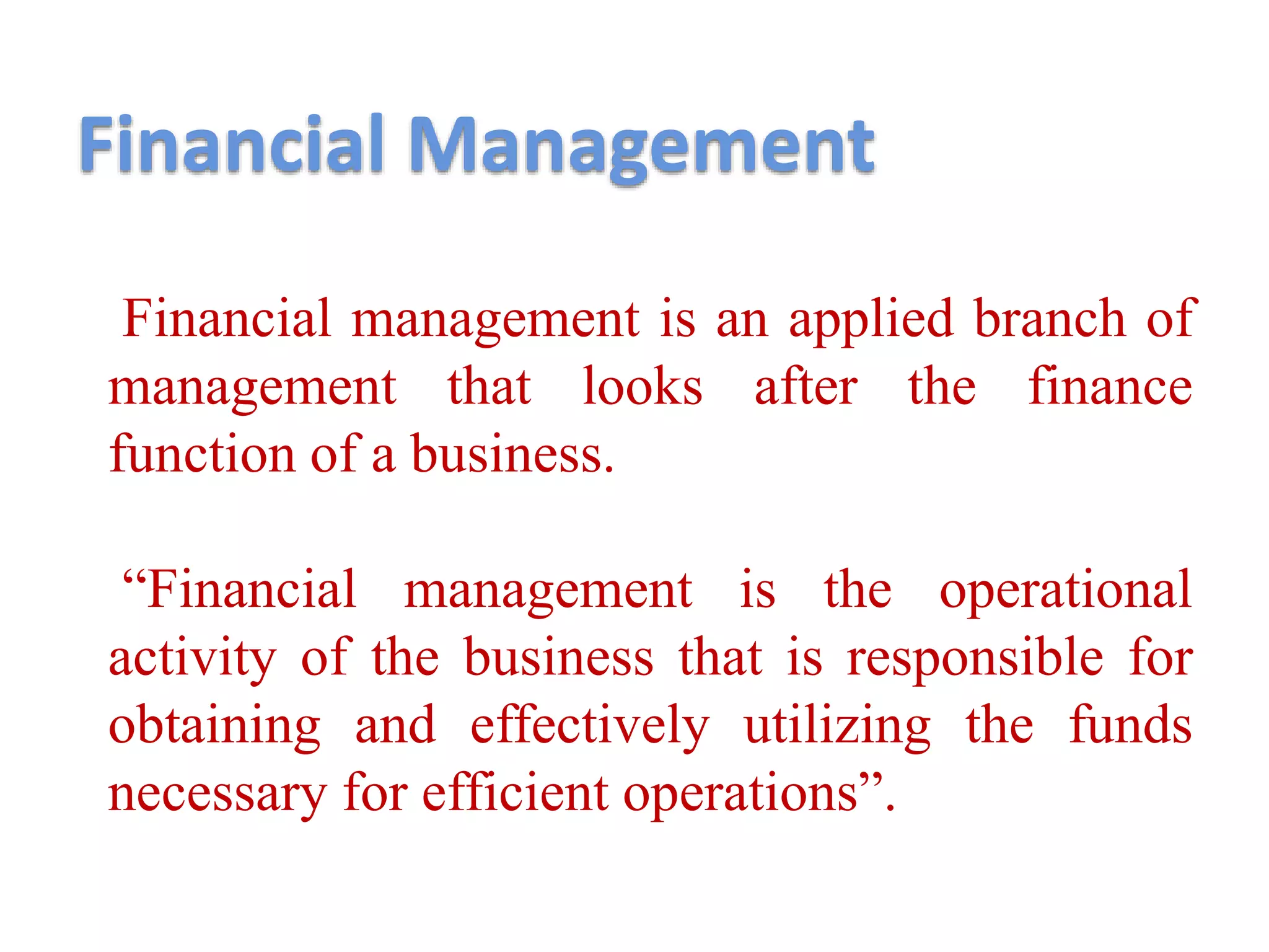 Financial mangement unit 1 | PPT