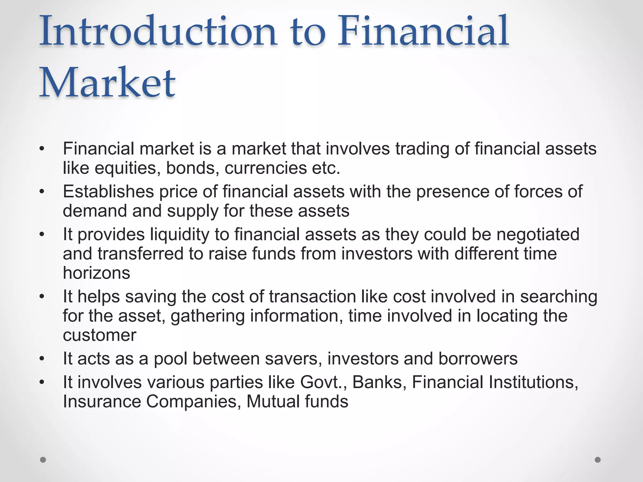 Financial market | PPTX | Stocks and Bonds | Personal Investing