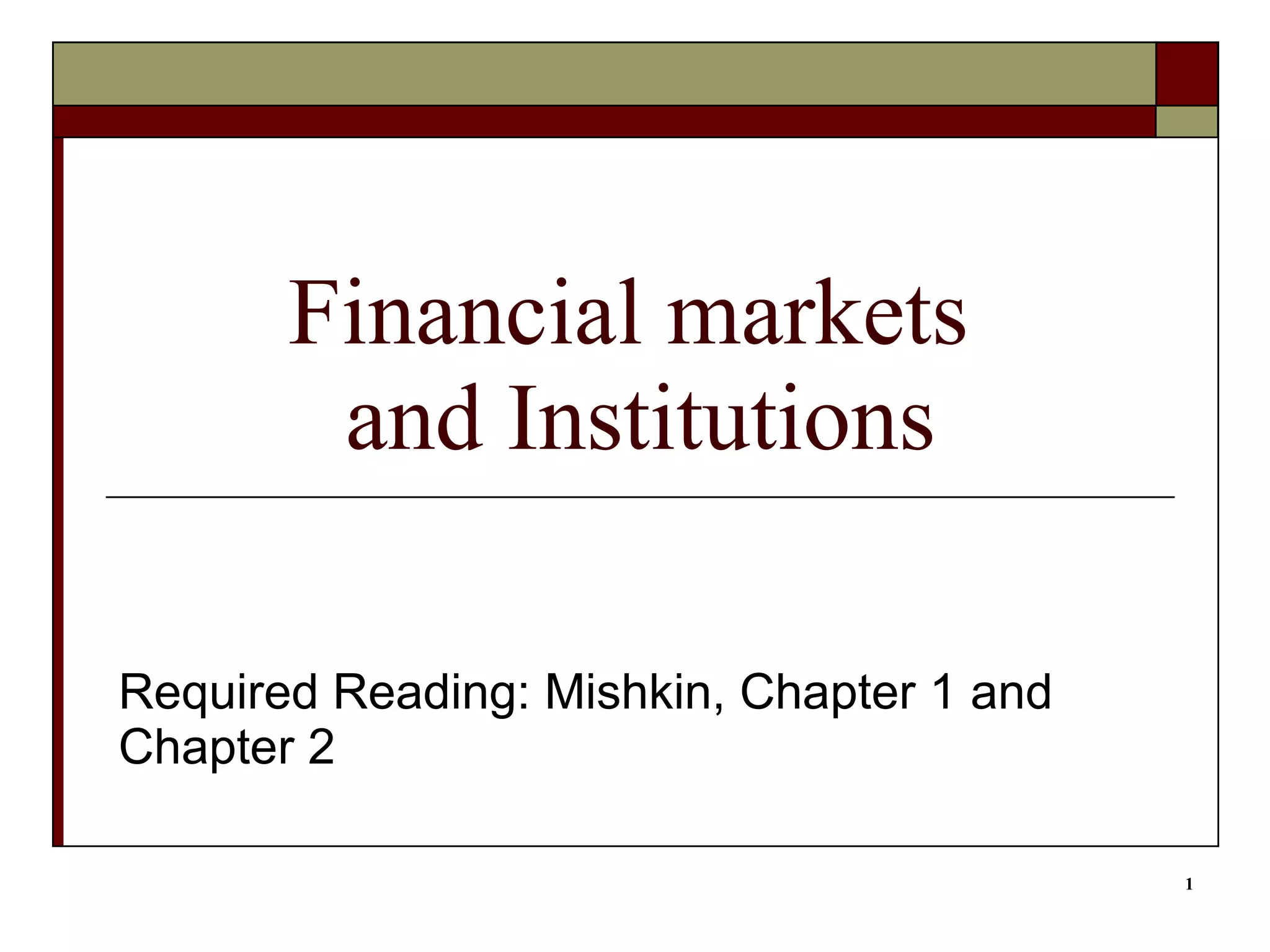 Financial market and institutions | PPT