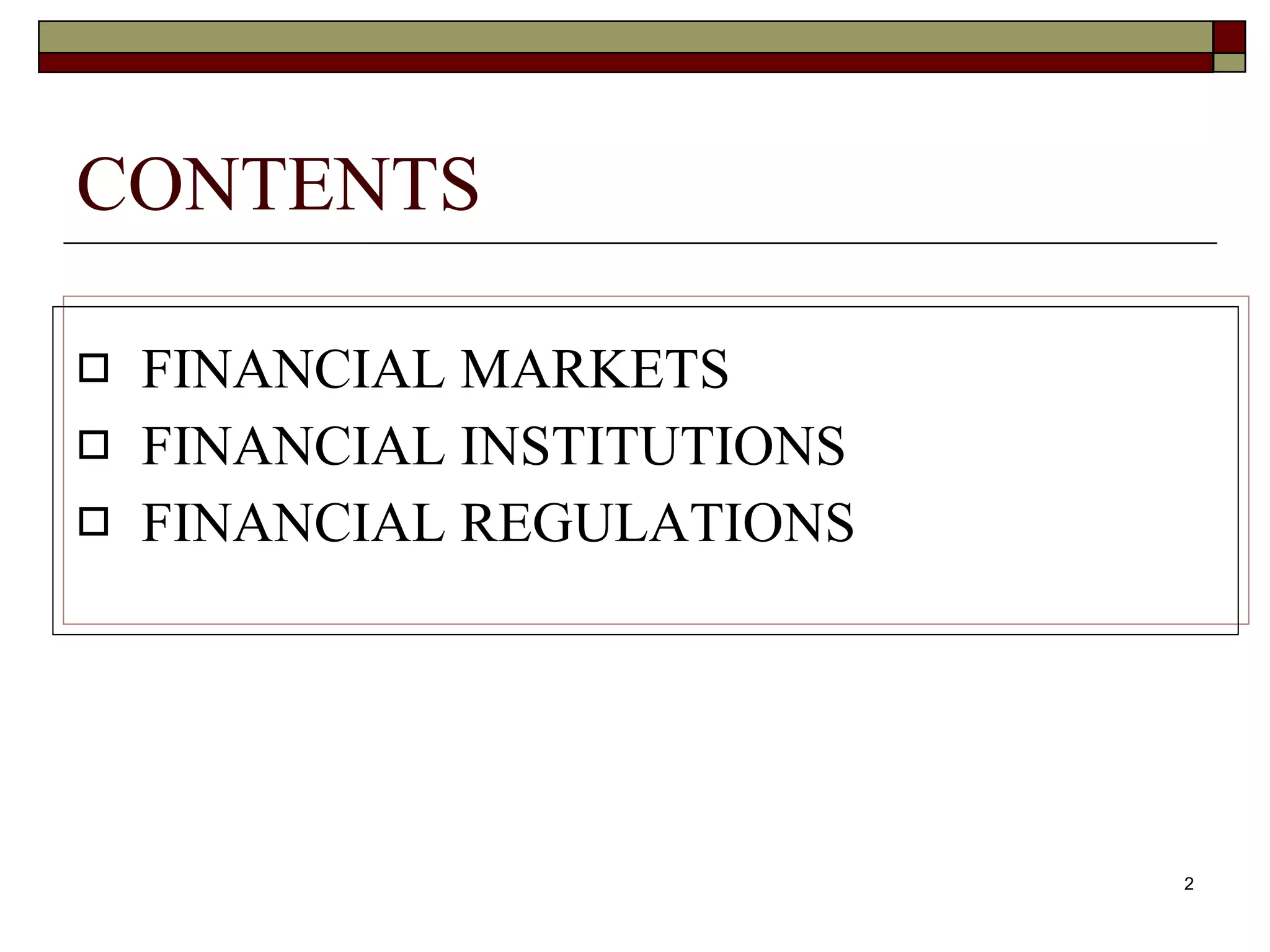 Financial market and institutions | PPT