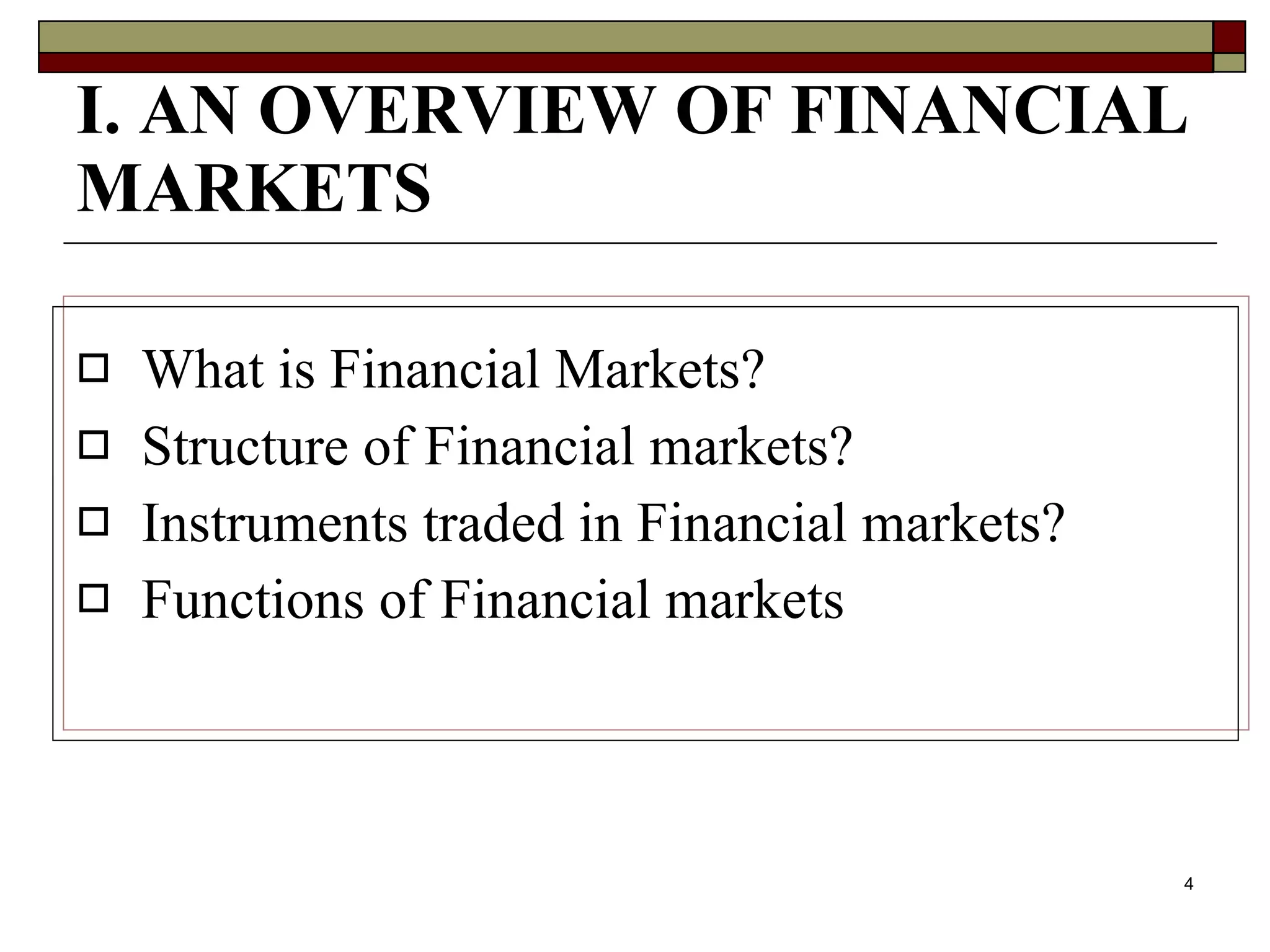 Financial market and institutions | PPT