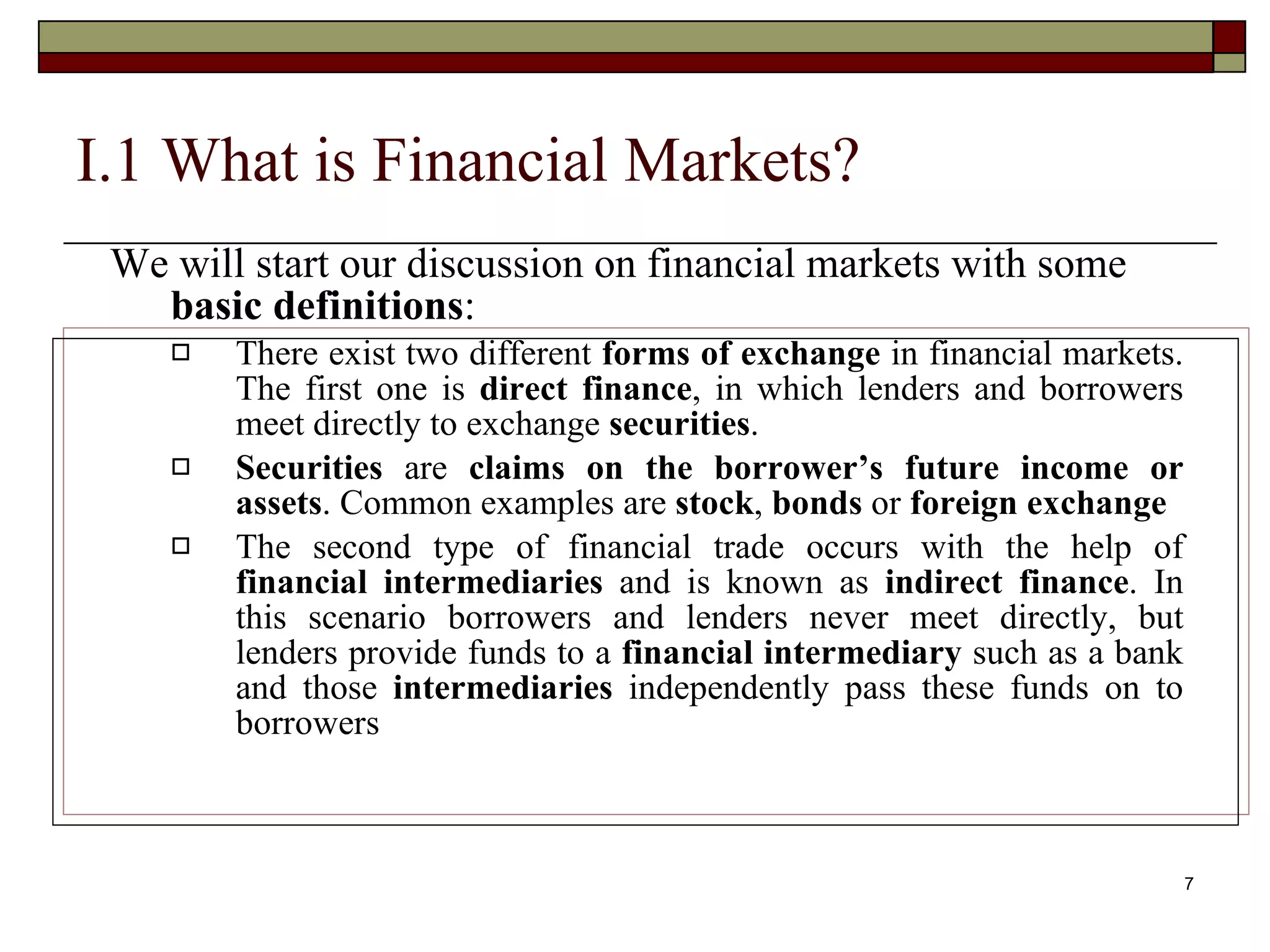 Financial market and institutions | PPT | Stocks and Bonds | Personal ...