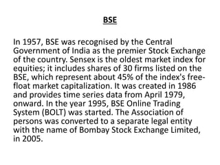 Comparison of Indian Stock Exchanges with Global Stock Exchanges. | PPTX