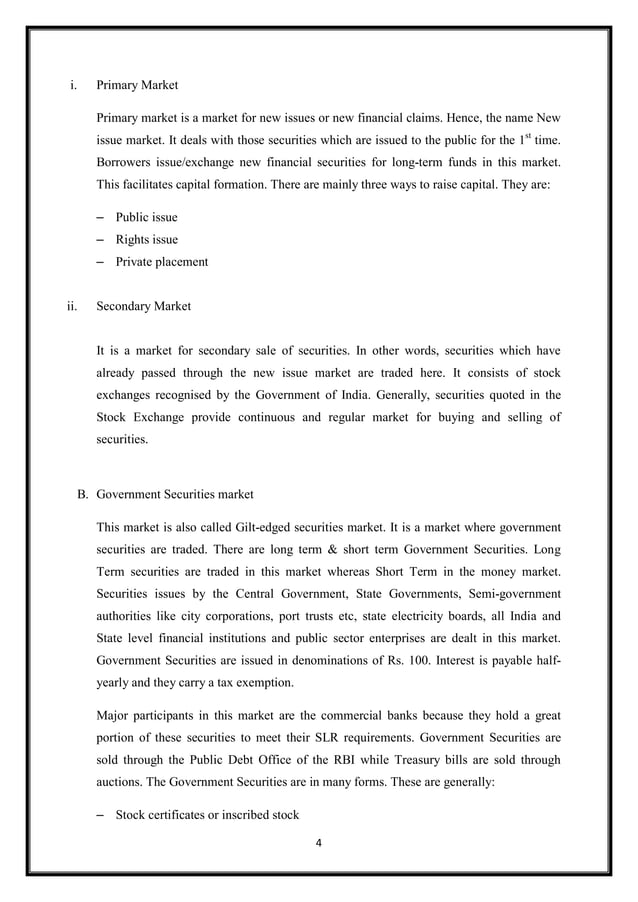 Financial markets and services notes | PDF | Stocks and Bonds ...