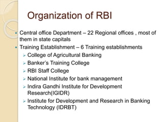 Reserve Bank Of India : Role ,Functions Structure and Management | PPTX