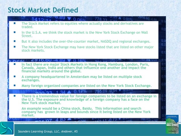 Financial Markets Overview | PPT | Stocks and Bonds | Personal Investing