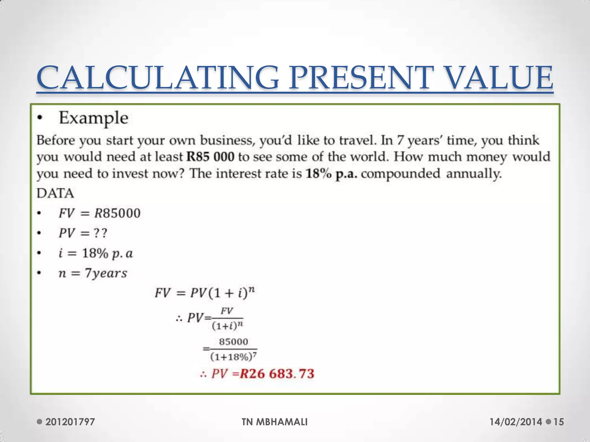 Financial mathematics for Grade: 10, 11 and 12 | PPTX
