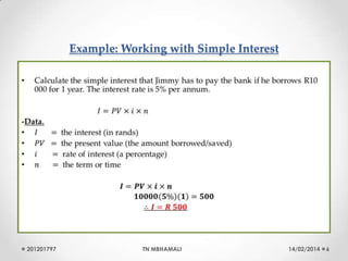 Financial mathematics for Grade: 10, 11 and 12 | PPTX