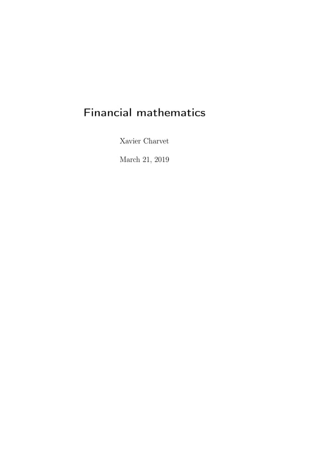 Financial mathematics | PDF | Stocks and Bonds | Personal Investing