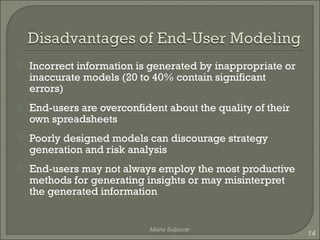About End-User Modeling by misha sulpovar | PPT