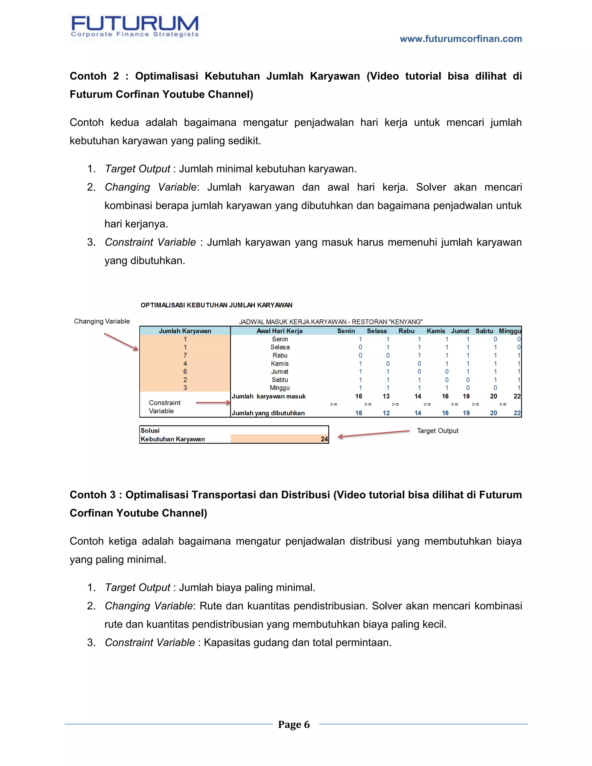 Pemanfaatan fungsi solver dalam excel untuk kasus optimalisasi | PDF