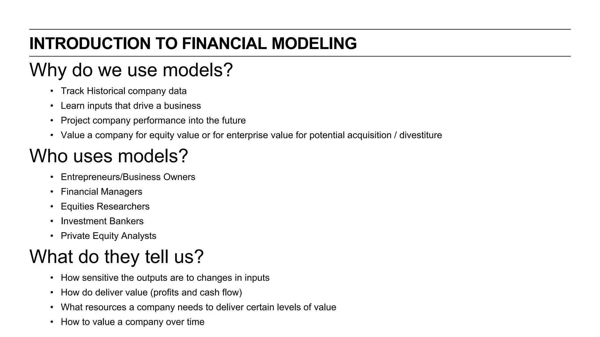 Introduction to Financial modeling | PPTX